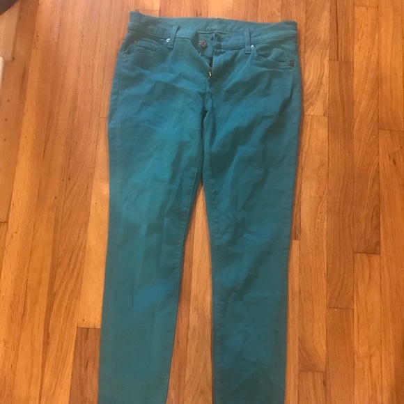 7 For All Mankind | Jeans | Green Slime Jeans | Poshmark